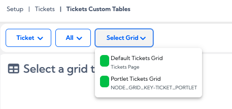 Ticketing Table Grid Configuration – Virtus Flow