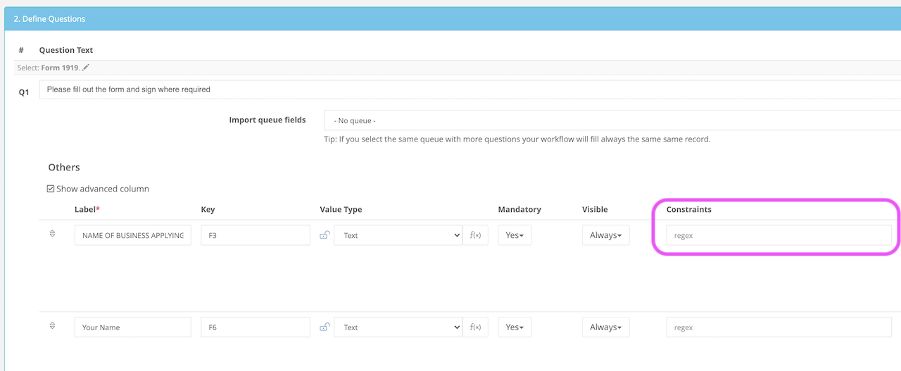 Regex Fields – Virtus Flow