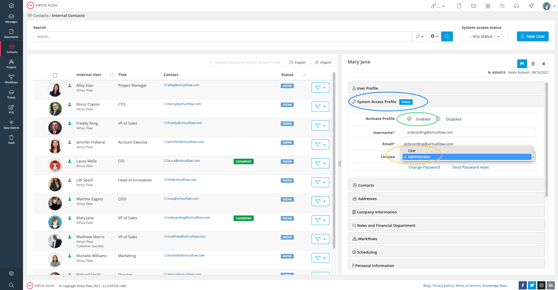 Adding a New User – Virtus Flow