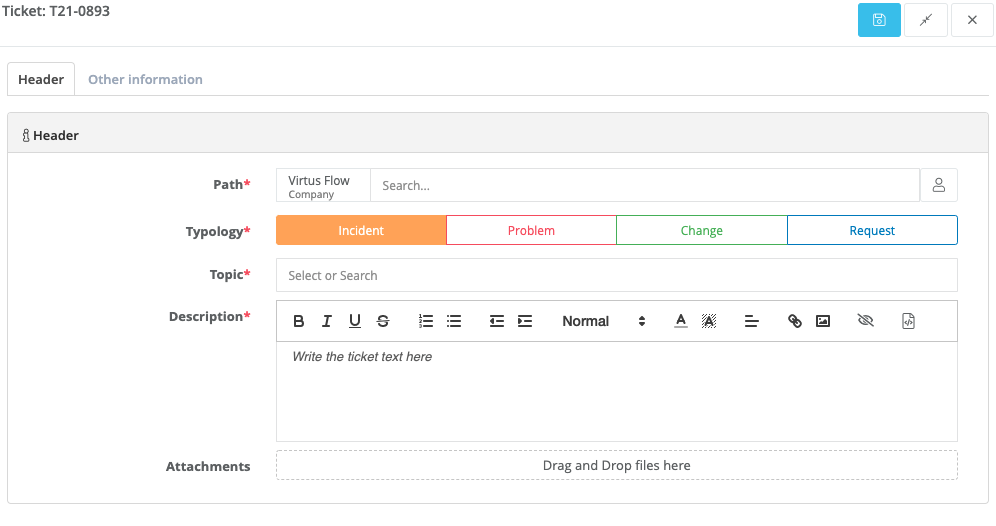 Create and Manage Tickets – Virtus Flow
